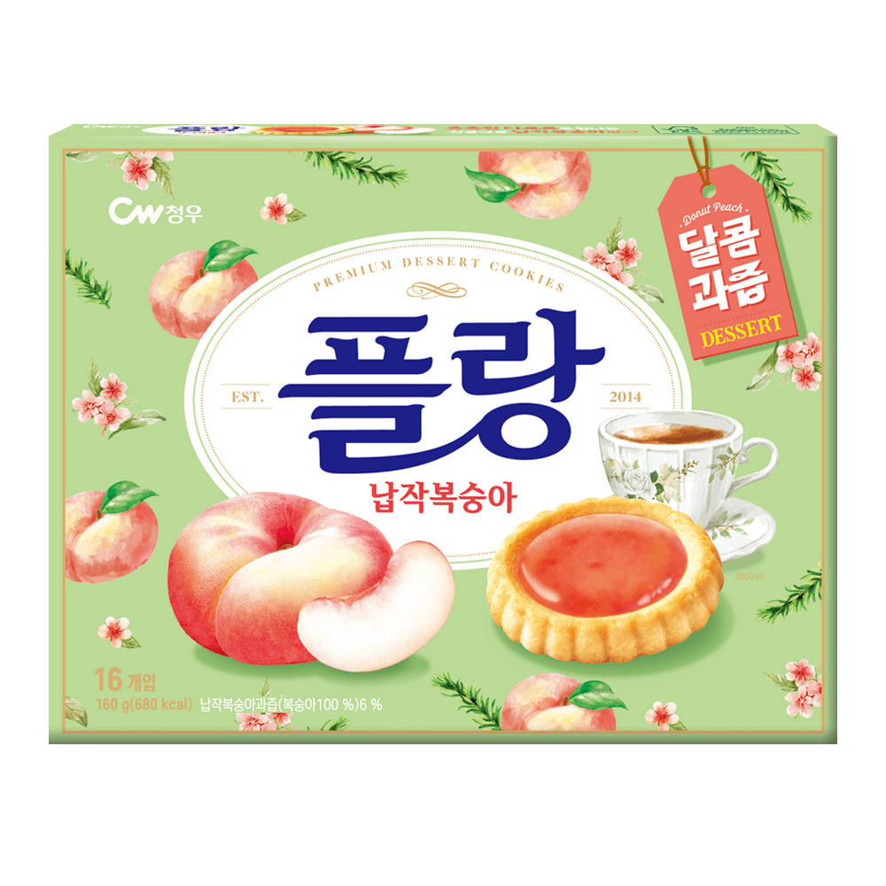 Flan Donut Peach Flavored Tart Cookies 5.64oz(160g) - H Mart