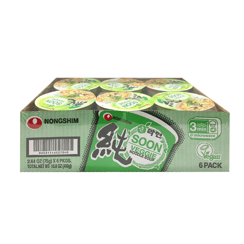Soon Cup Veggie Ramen 2.64oz(75g) 6 Cups - H Mart
