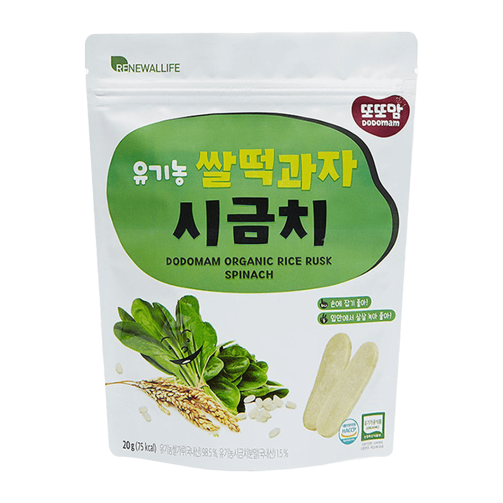 Buy DDO DDO MAM Organic Rice Rusk Spinach 0.7oz | HMart - H Mart