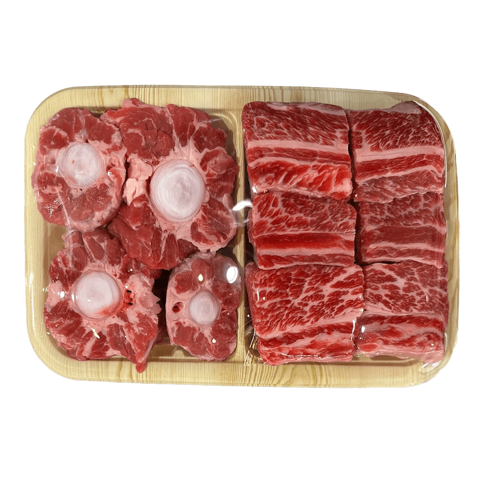 Fresh Beef Combo Set - Cut Short Ribs (Stew) & Ox Tail 3.5 LBS(1.58 KG ...