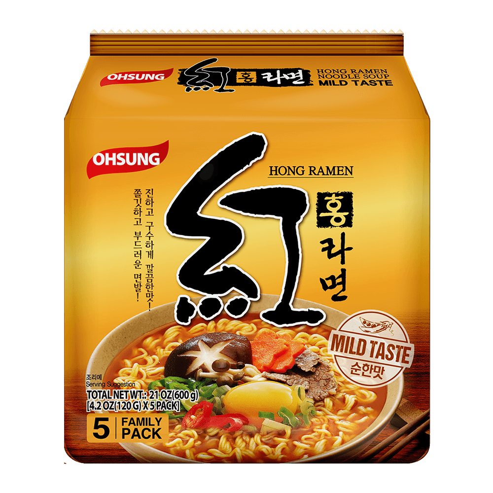 Hong Ramen Mild Flavor 4.2oz (120g) 5 Packs - H Mart