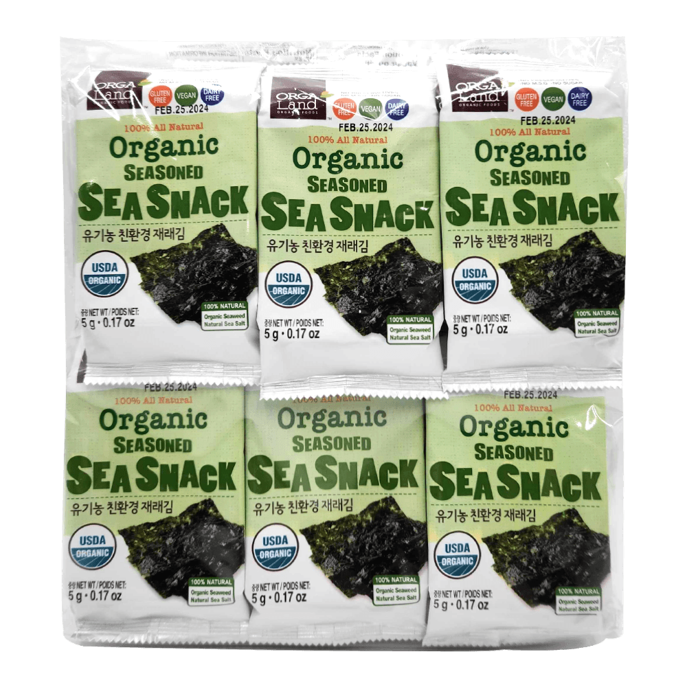 Organic Seasoned Sea Snack 12PK 2.04 OZ (58 G) - H Mart