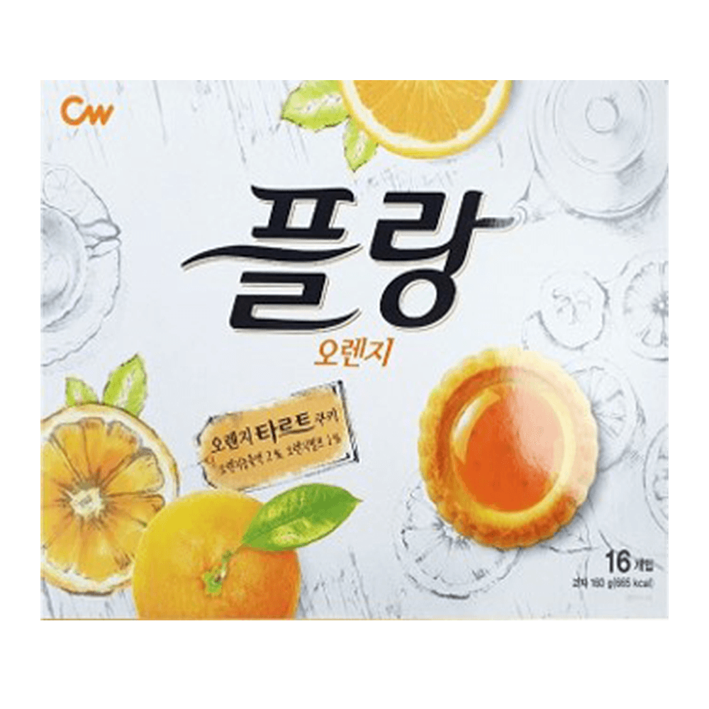 Buy Chung Woo Flan Orange Flavored Tart Cookies 5.64oz | HMart - H Mart