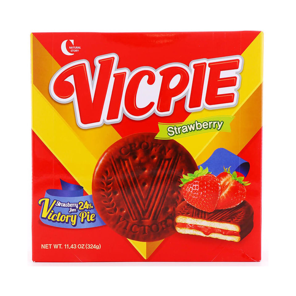 Vic Pie Strawberry 11.43oz(324g) 18 Pieces - H Mart