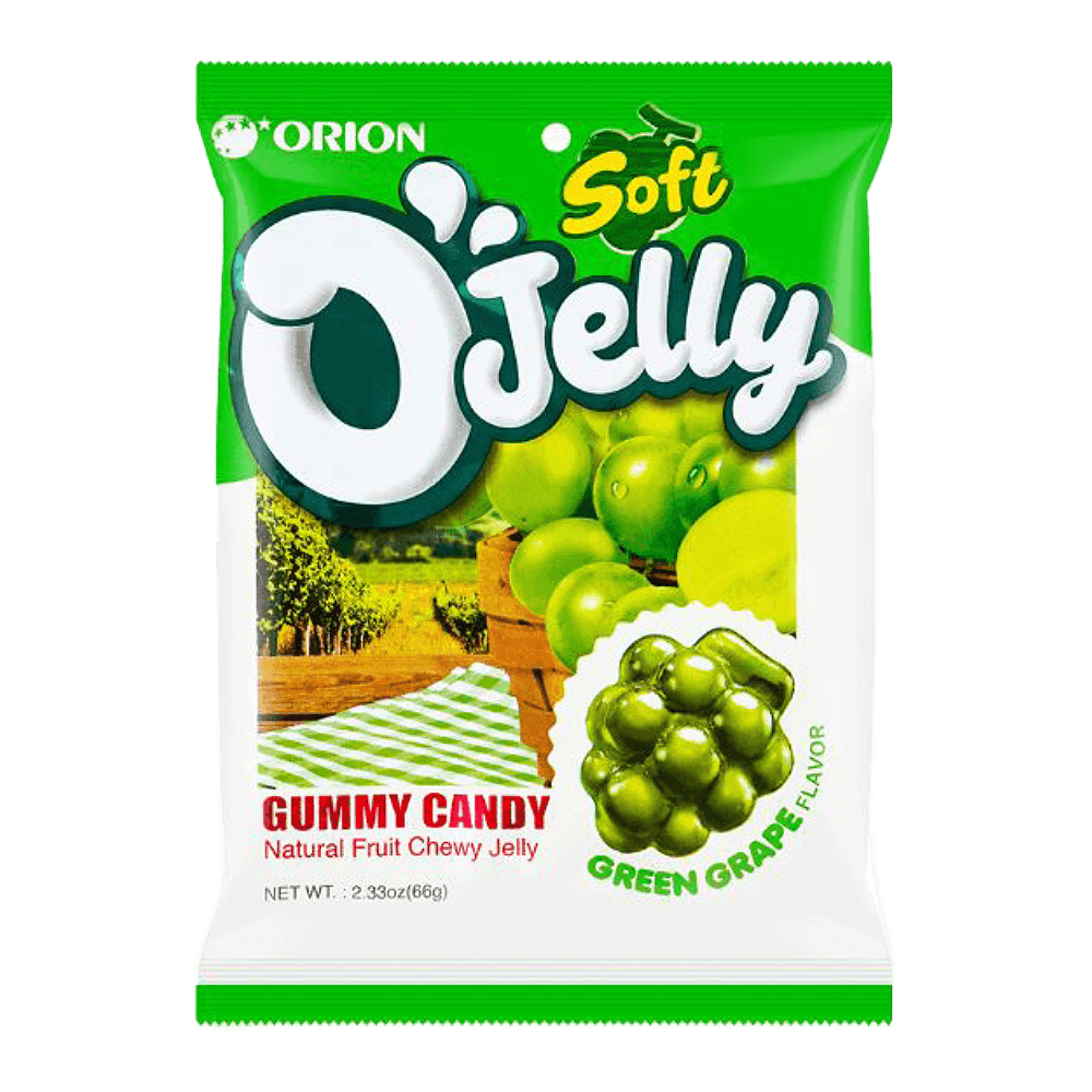 O'Jelly Soft Gummy Candy(Green Grape Flavor) 2.33oz(66g) - H Mart