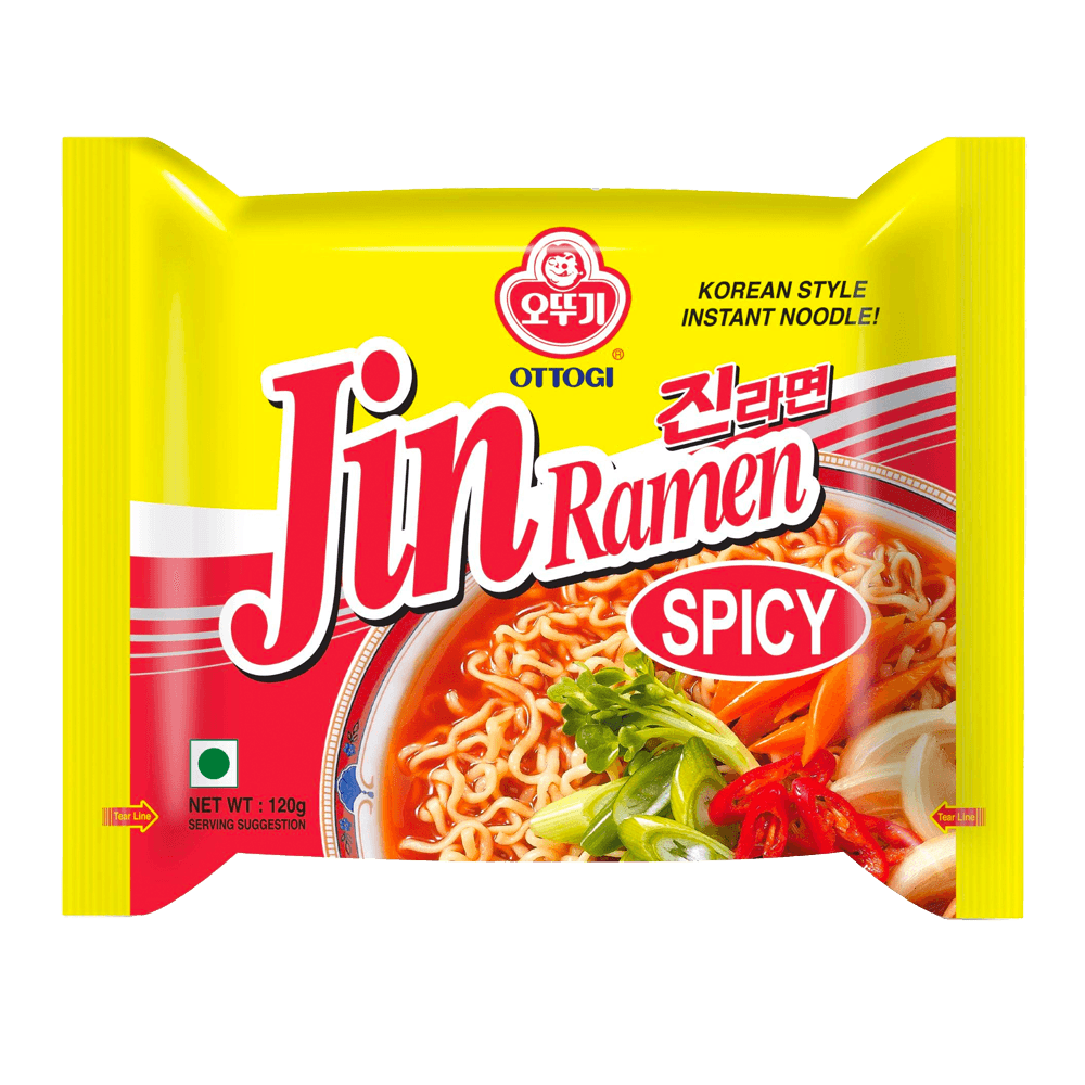 Jin Ramen Hot Flavor 4.23oz(120g) 4 Packs - H Mart