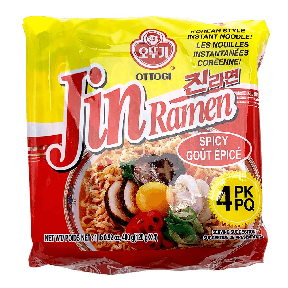 Jin Ramen Hot Flavor 4.23oz(120g) 4 Packs - H Mart