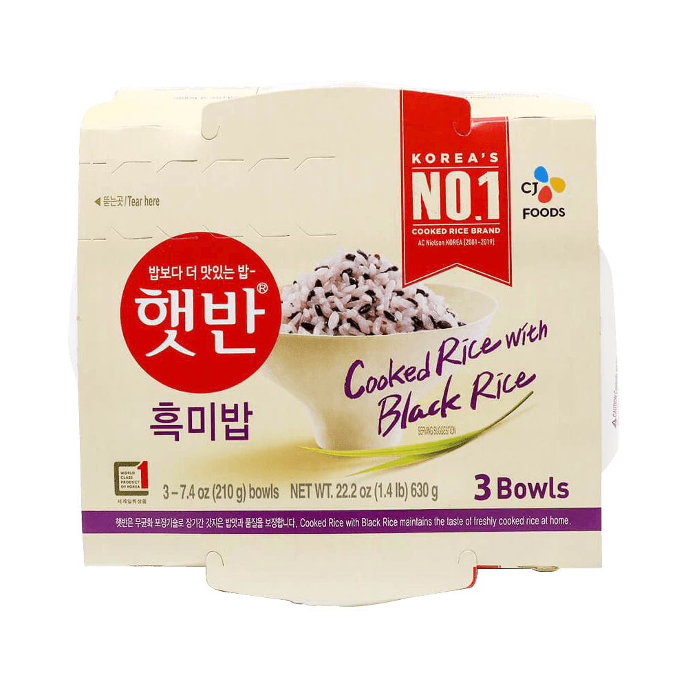 Cooked Black Rice Bowl 7.4oz(210g) 3 Packs - H Mart