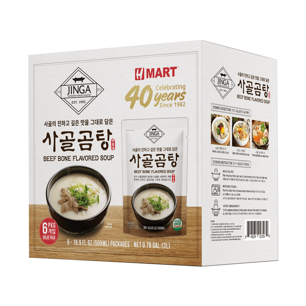 Jinga Beef Bone Soup 16.9 fl.oz(500ml) 6 Packs - H Mart