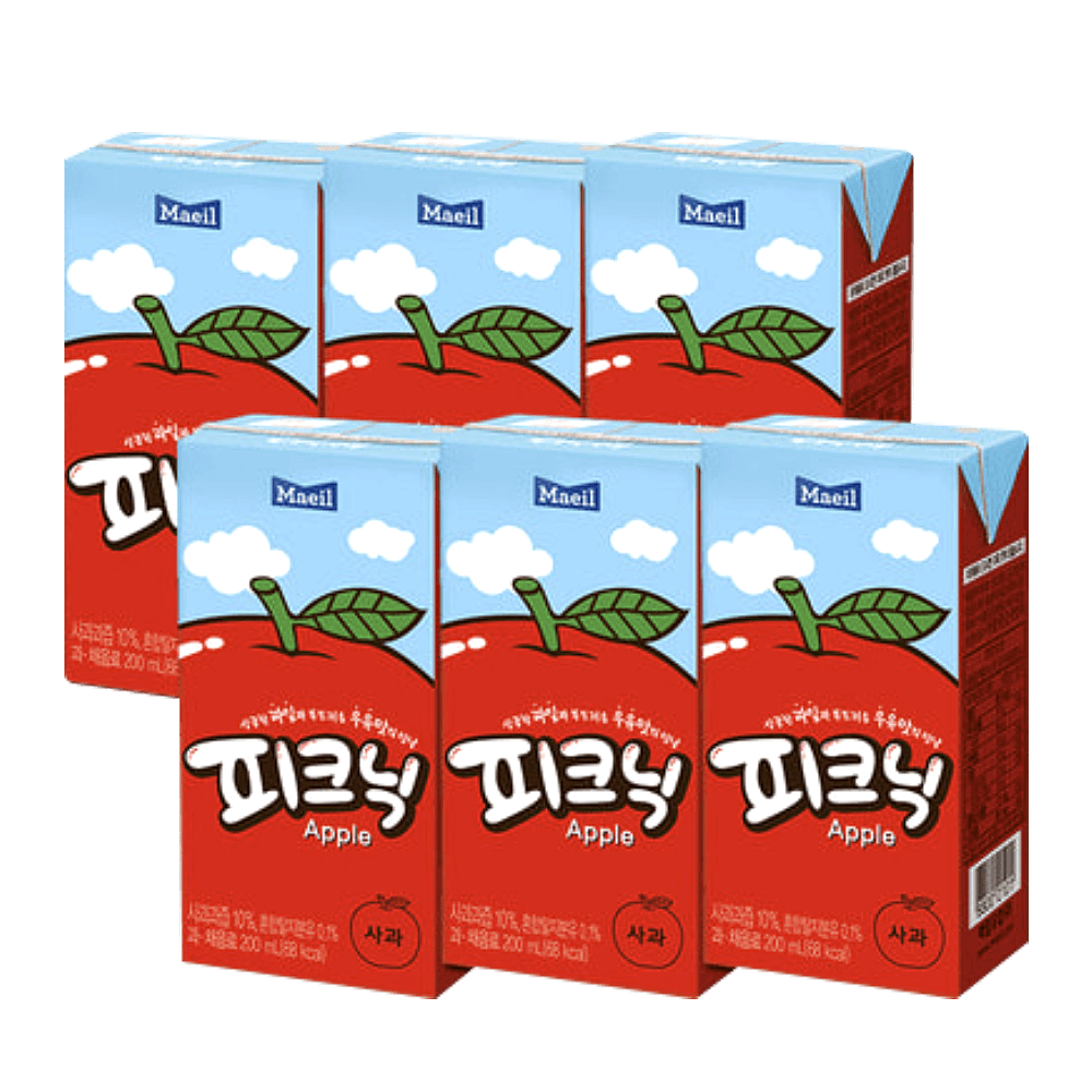 Picnic Apple Flavor 6.76fl Oz(200ml) X 6 Packs - H Mart
