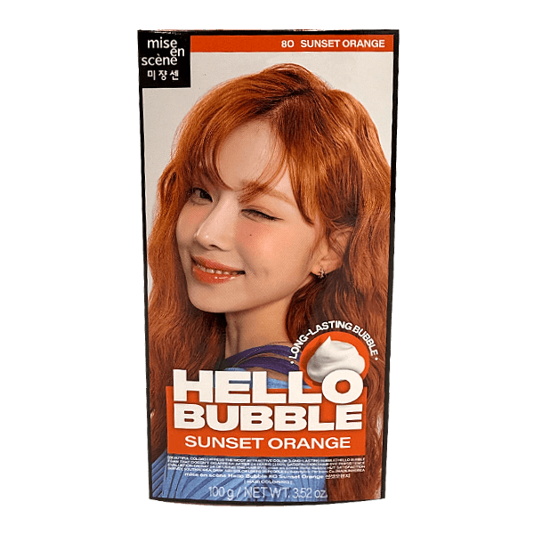 New Hello Bubble Hair Dye 8O Sunset Orange 3.52 Oz (100g) - H Mart