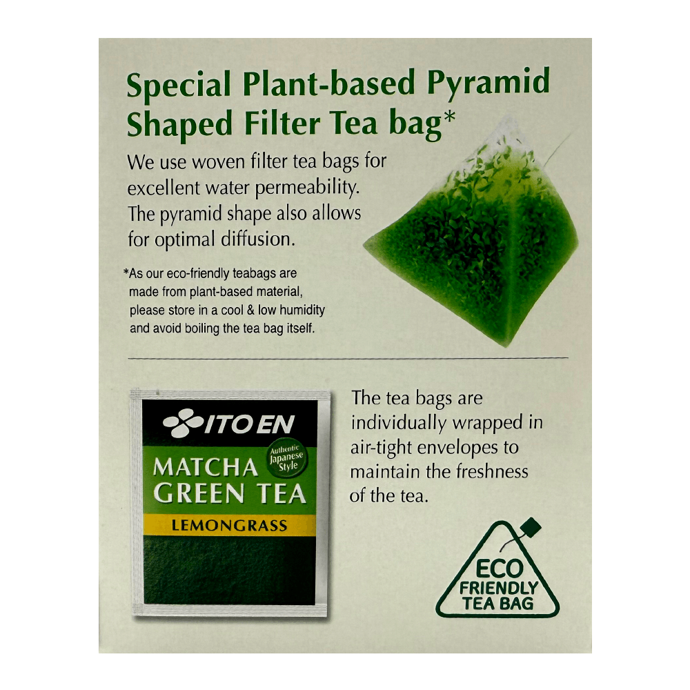 Buy Ito En Matcha Tea Bag Green Tea Lemongrass (20pc) 1.08 oz | HMart ...