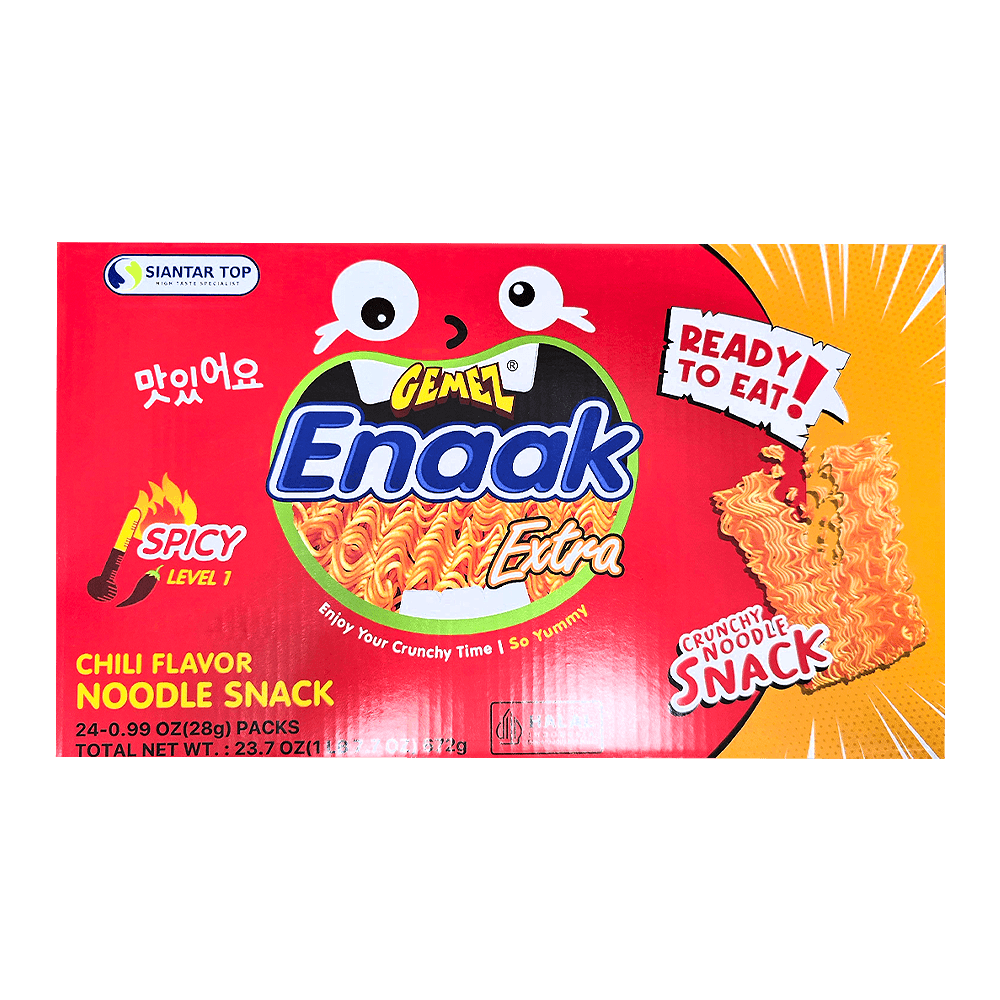 Enaak Chicken Noodle Snack Spicy 1.06 Oz (30g) X 24 Paks - H Mart