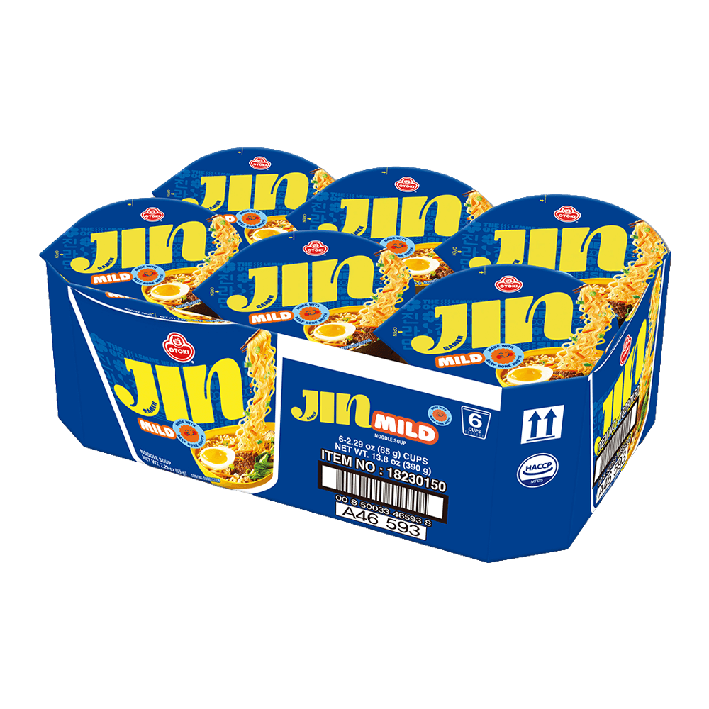 Jin Ramen Mild Cup 2.29 Oz (65g) 6 Cup - H Mart