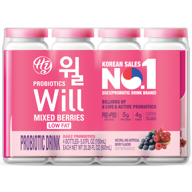 Probiotics Dairy Drink Will Low Fat 5.07 Fl Oz (150ml) X 4ea - H Mart